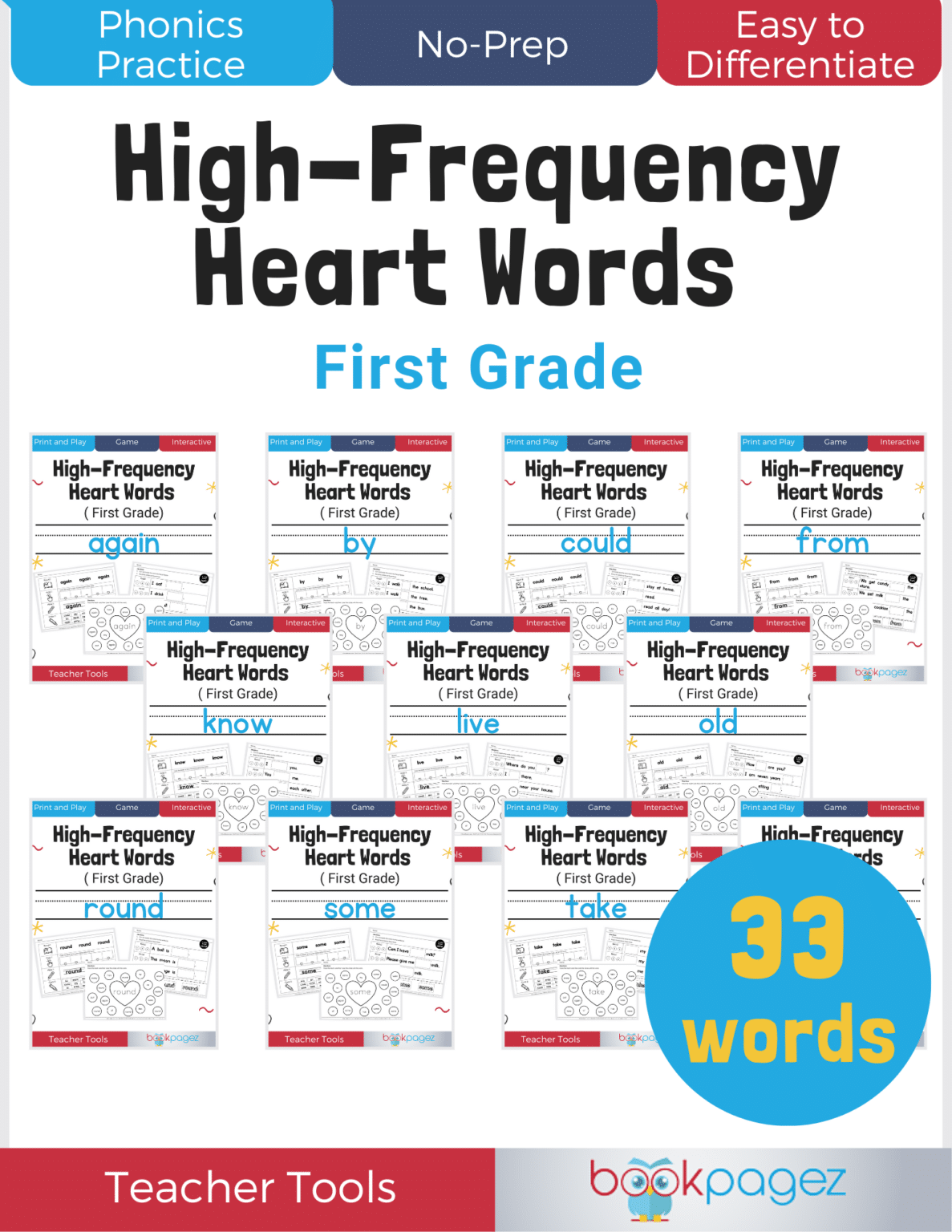 High-Frequency Heart Words Worksheets (First Grade) - BookPagez
