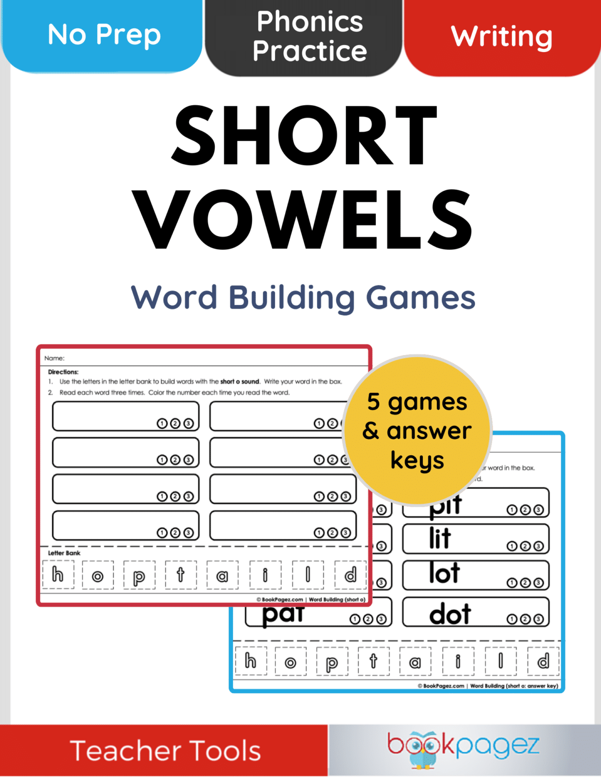 Word Building Games: Short Vowels - BookPagez